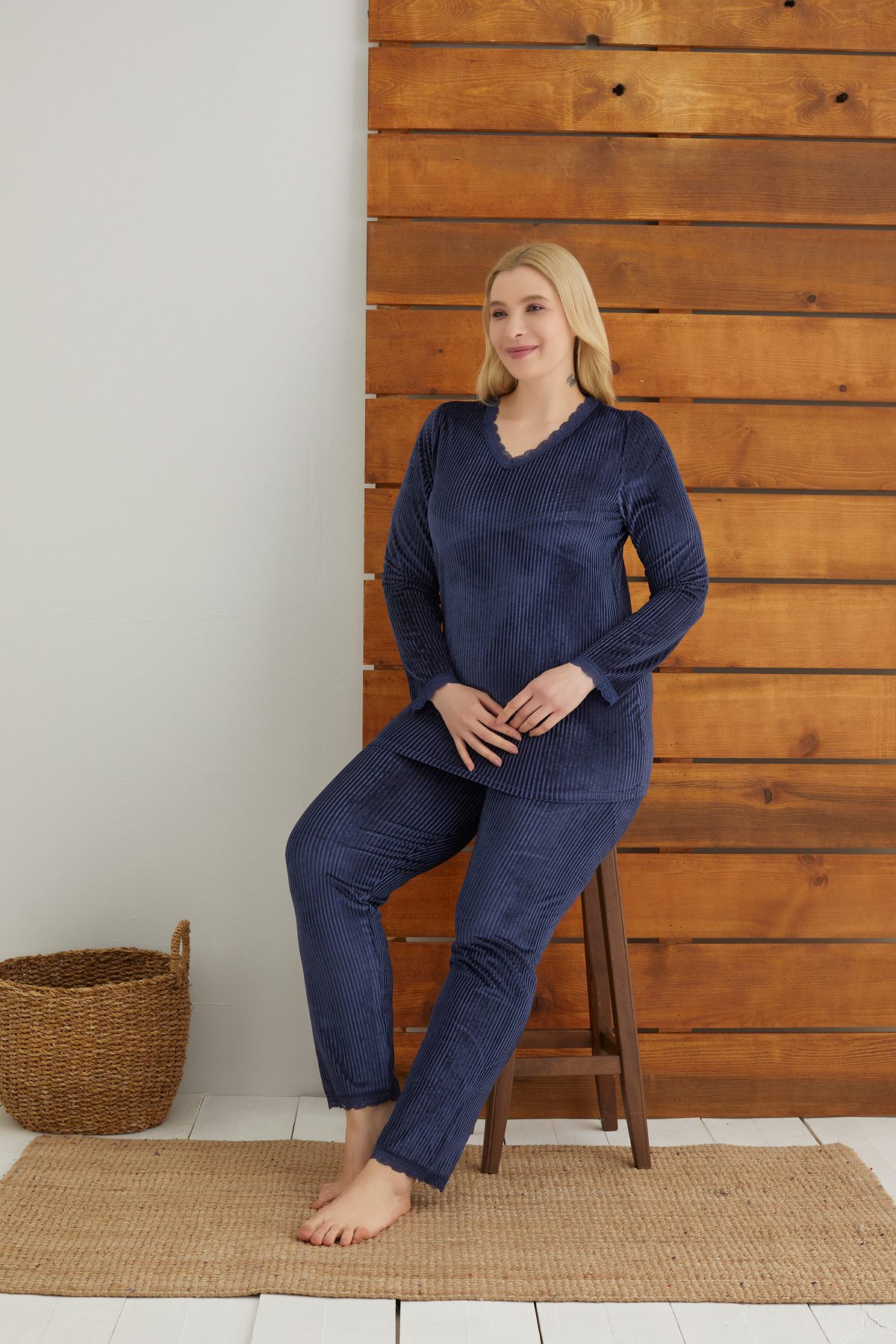 Макси пижама от кадифе - Pink Angel